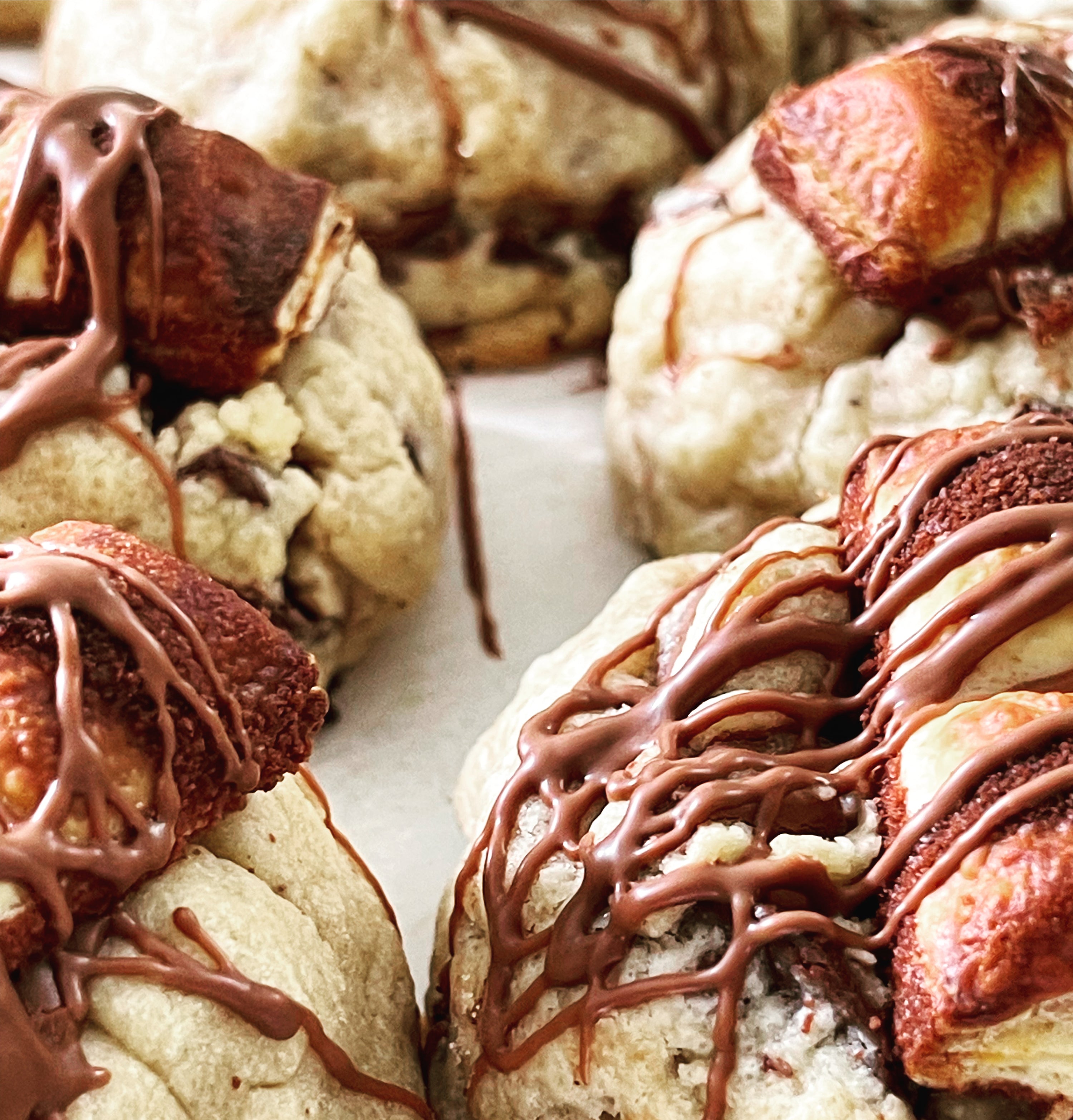 Our cookies are big on the outside, soft and gooey on the inside ...